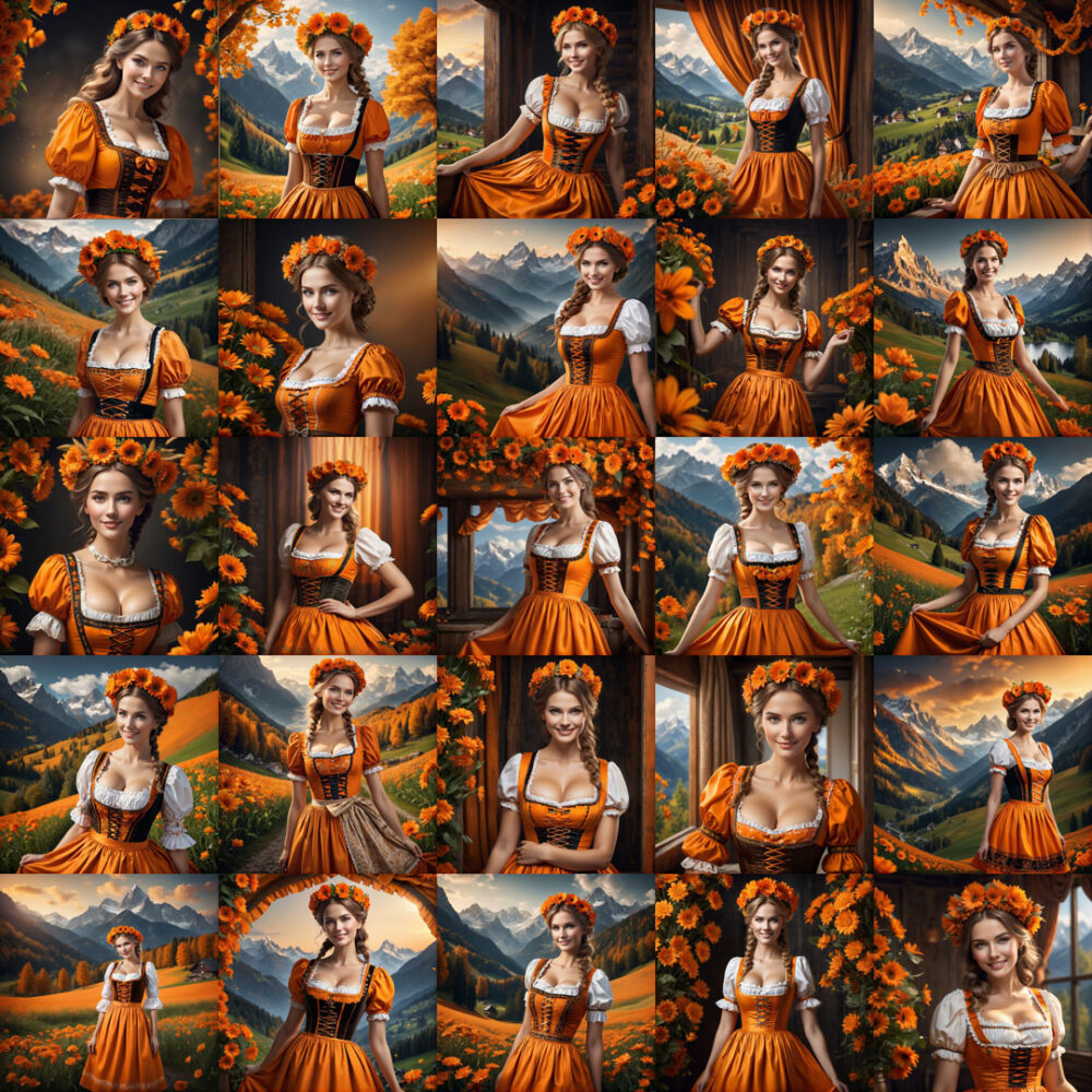 Dirndl Party - AI Images Stock Photos Collection | National Elements